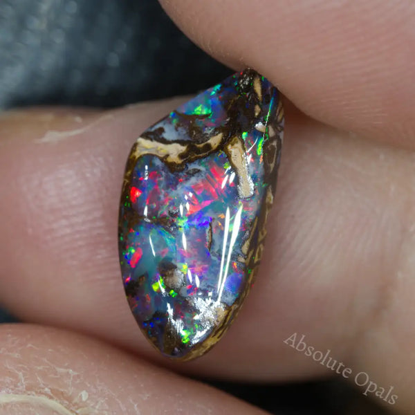 3.42 cts Australian Boulder Opal, Cut Stone - Absolute Opals & Gems