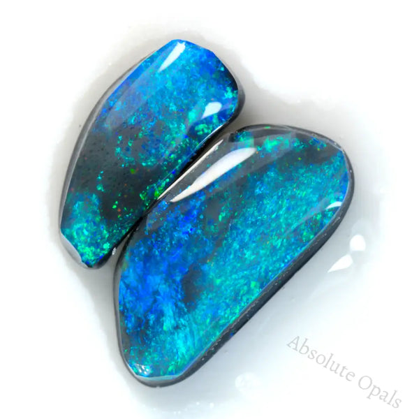 12.85 cts Rough Black Opal Rubs Parcel Lightning Ridge x 2 CMR ...