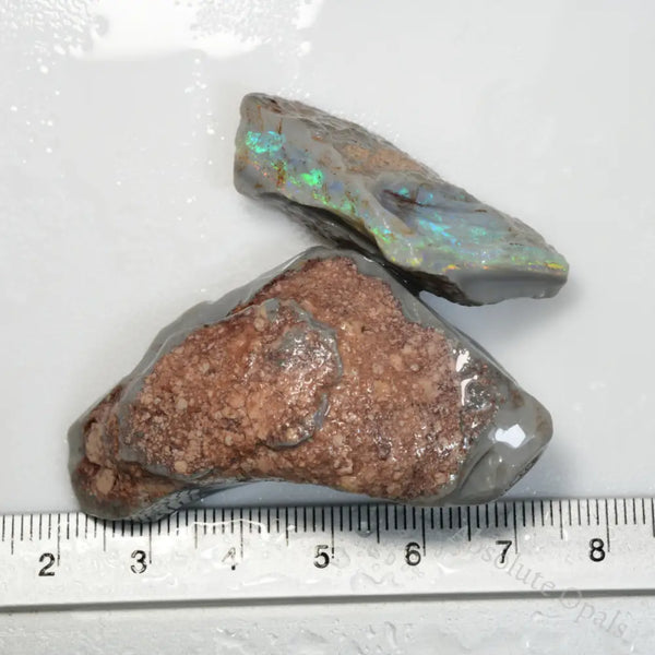 147 cts Australian Rough Opal Lightning Ridge x 2 pcs - Absolute Opals ...