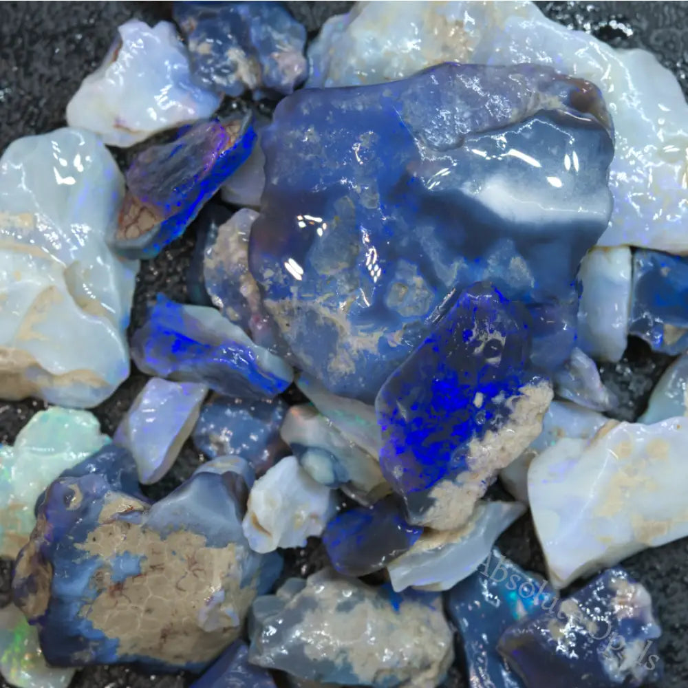 173 cts Australian Rough Opal Parcel, Lightning Ridge - Potch and Colo ...