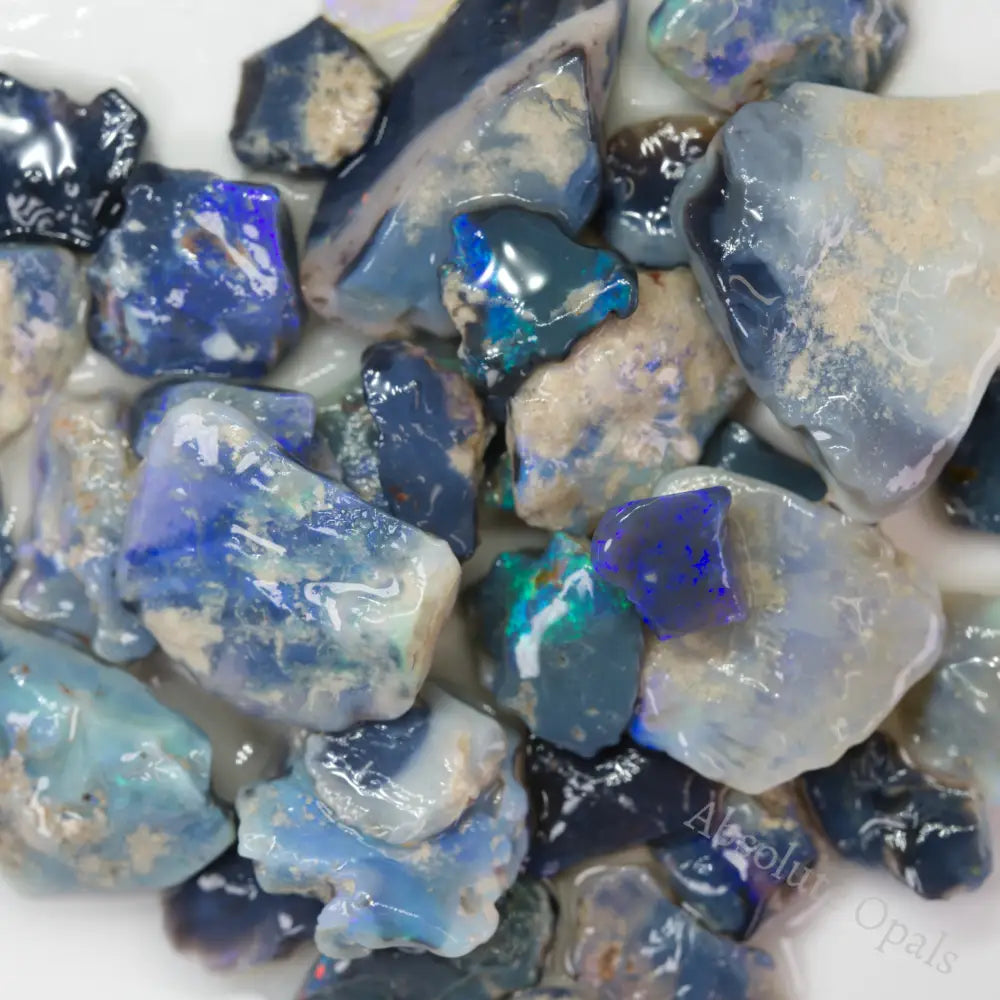 195 cts Australian Rough Opal Parcel, Lightning Ridge - Potch and Colo ...