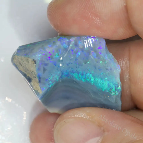 27.2 cts Australian Rough Opal Lightning Ridge - Absolute Opals & Gems